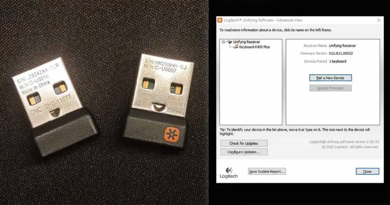 Logitech K400+ Dongle Replacement & Unifying Software - Tech Tactician