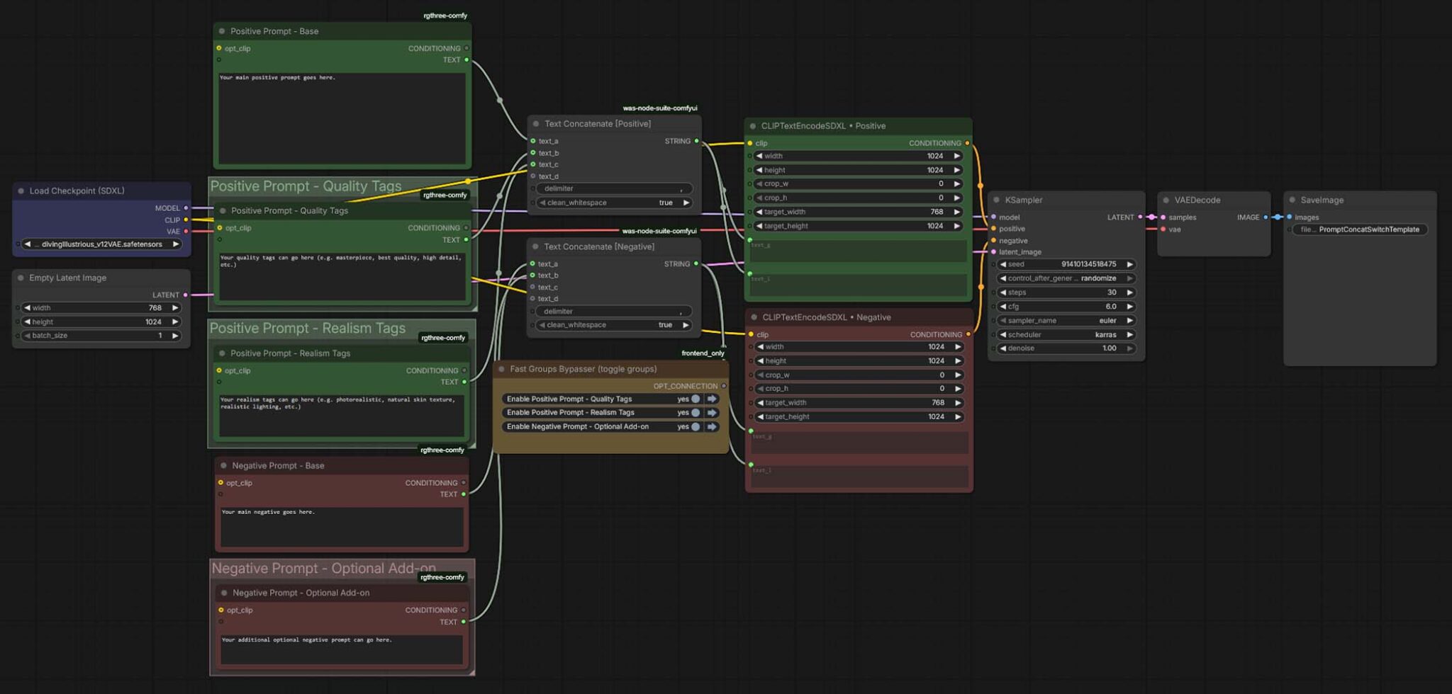 Modular Prompt Switches in ComfyUI - How I Do It (rgthree + WAS) - Tech ...